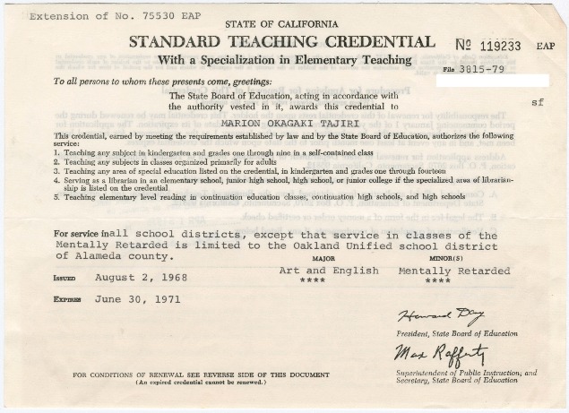 ddr-densho-338-327 — State of California Standard Teaching Credential ...