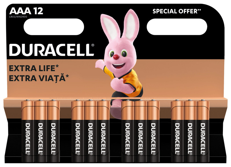 Батарейка Лужні батарейки Duracell AAA, 12 шт. в упаковці ...