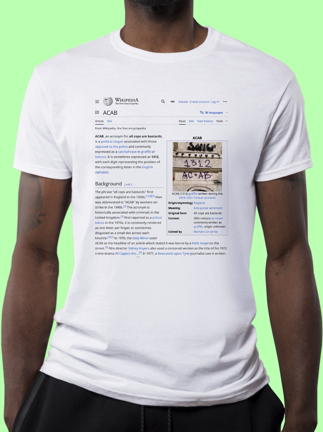 ACAB Wikipedia T-Shirt