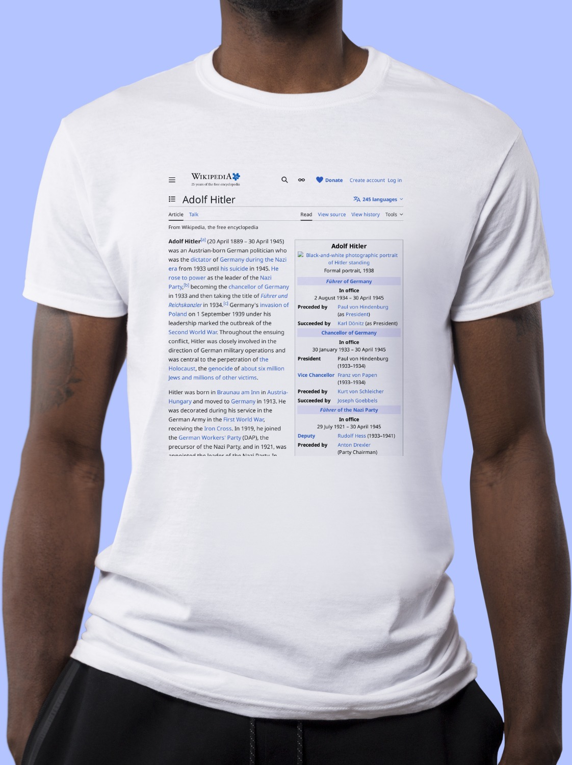 Adolf Hitler Wikipedia T-Shirt