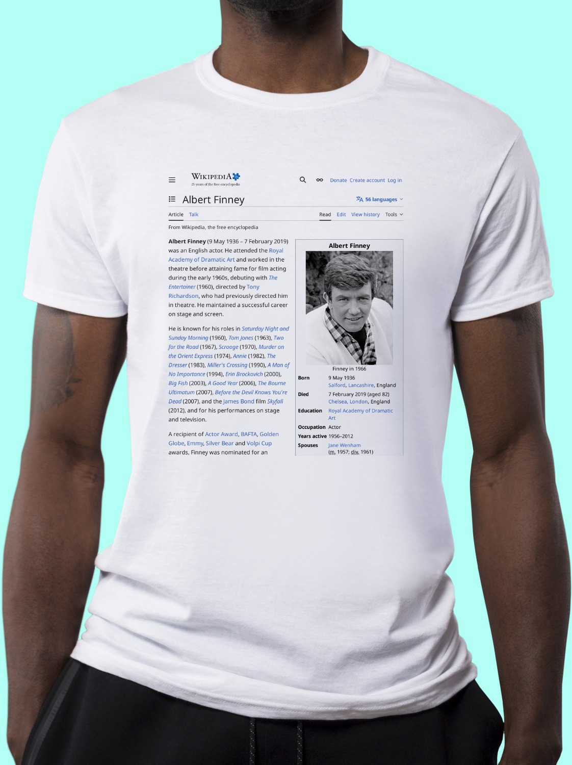 Albert Finney Wikipedia T-Shirt