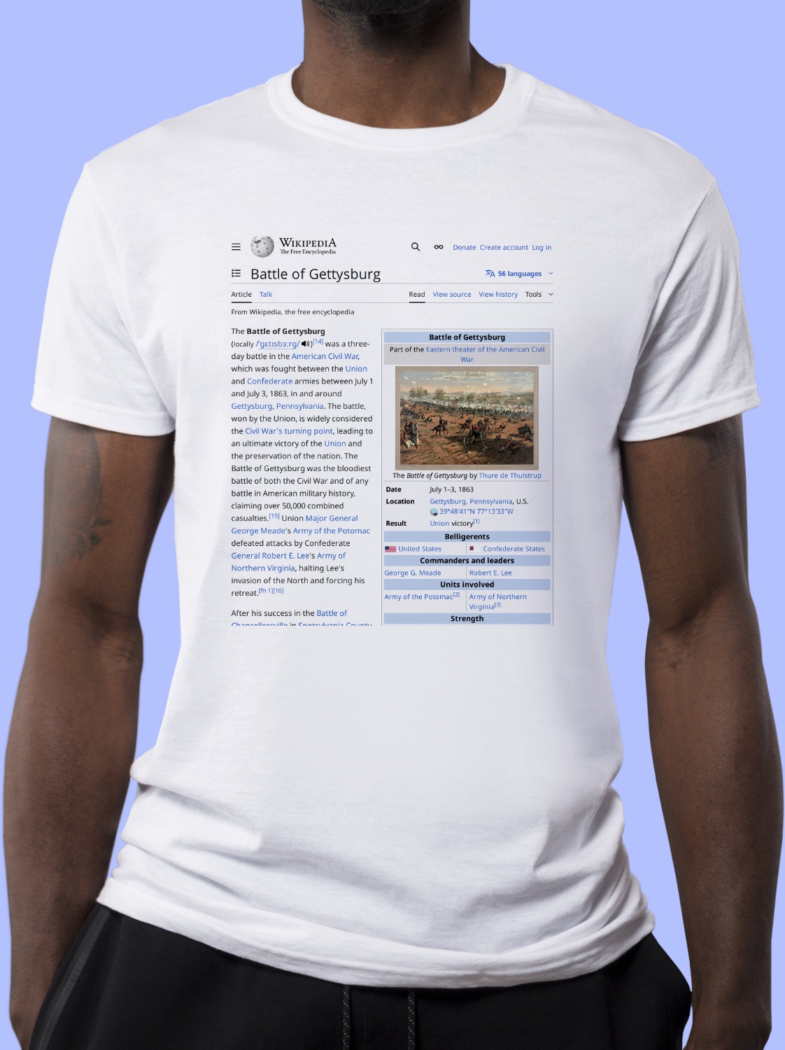 Battle of Gettysburg Wikipedia T-Shirt