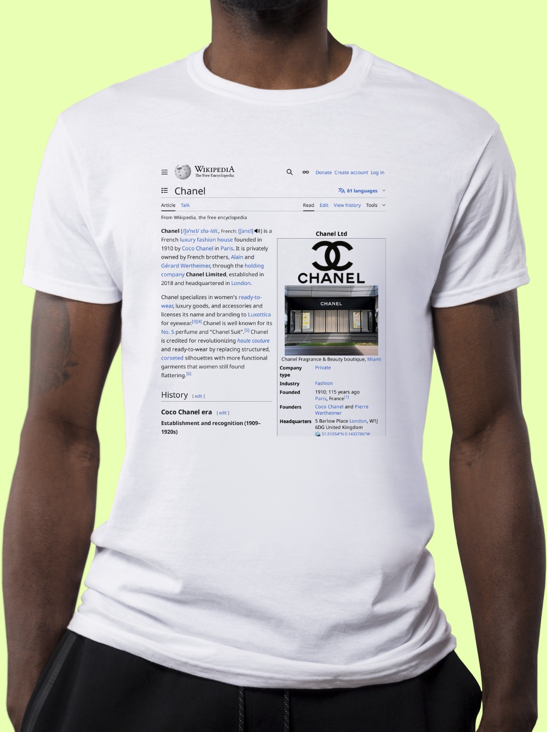 Chanel Wikipedia T-Shirt