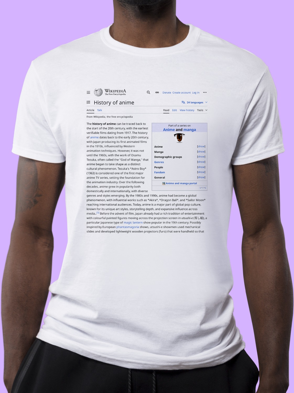 History of anime Wikipedia T-Shirt