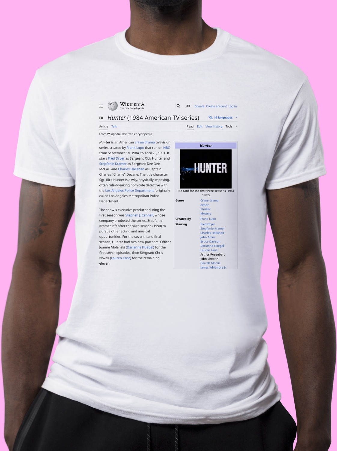 Hunter (1984 American TV series) Wikipedia T-Shirt