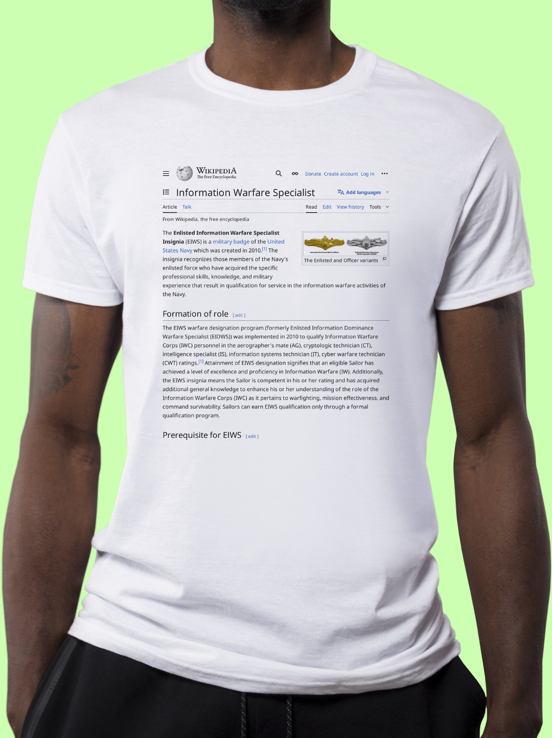 Information Warfare Specialist Wikipedia T-Shirt
