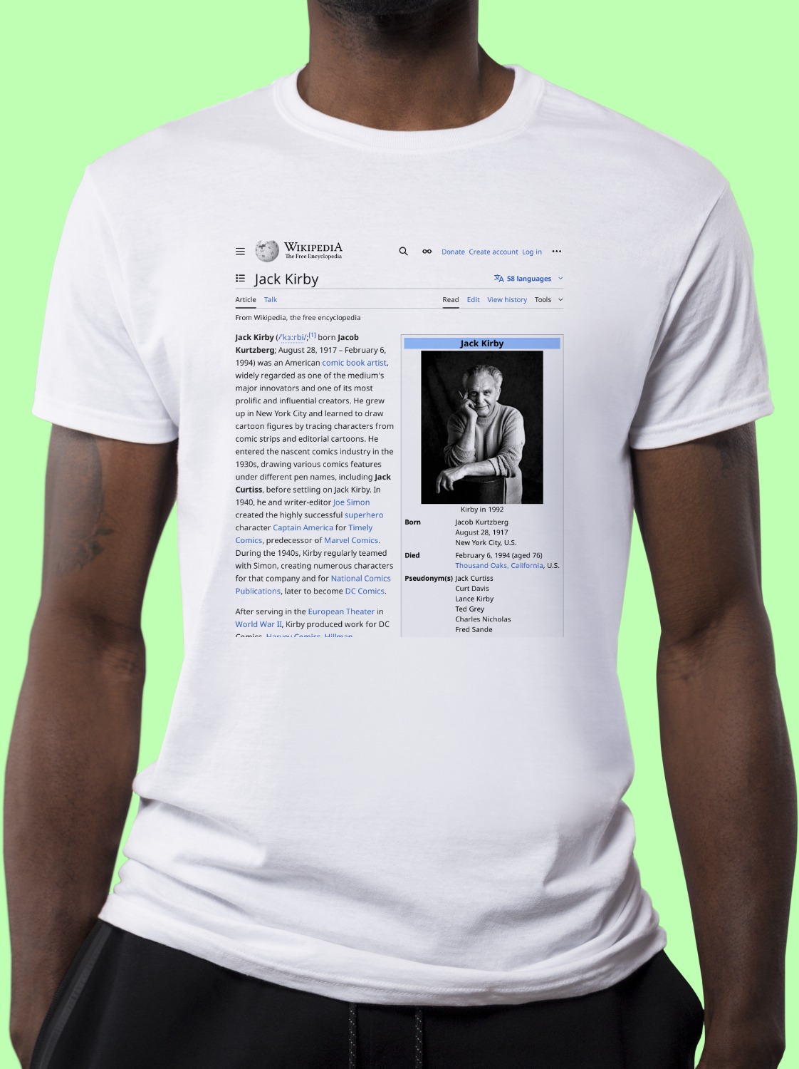 Jack Kirby Wikipedia T-Shirt