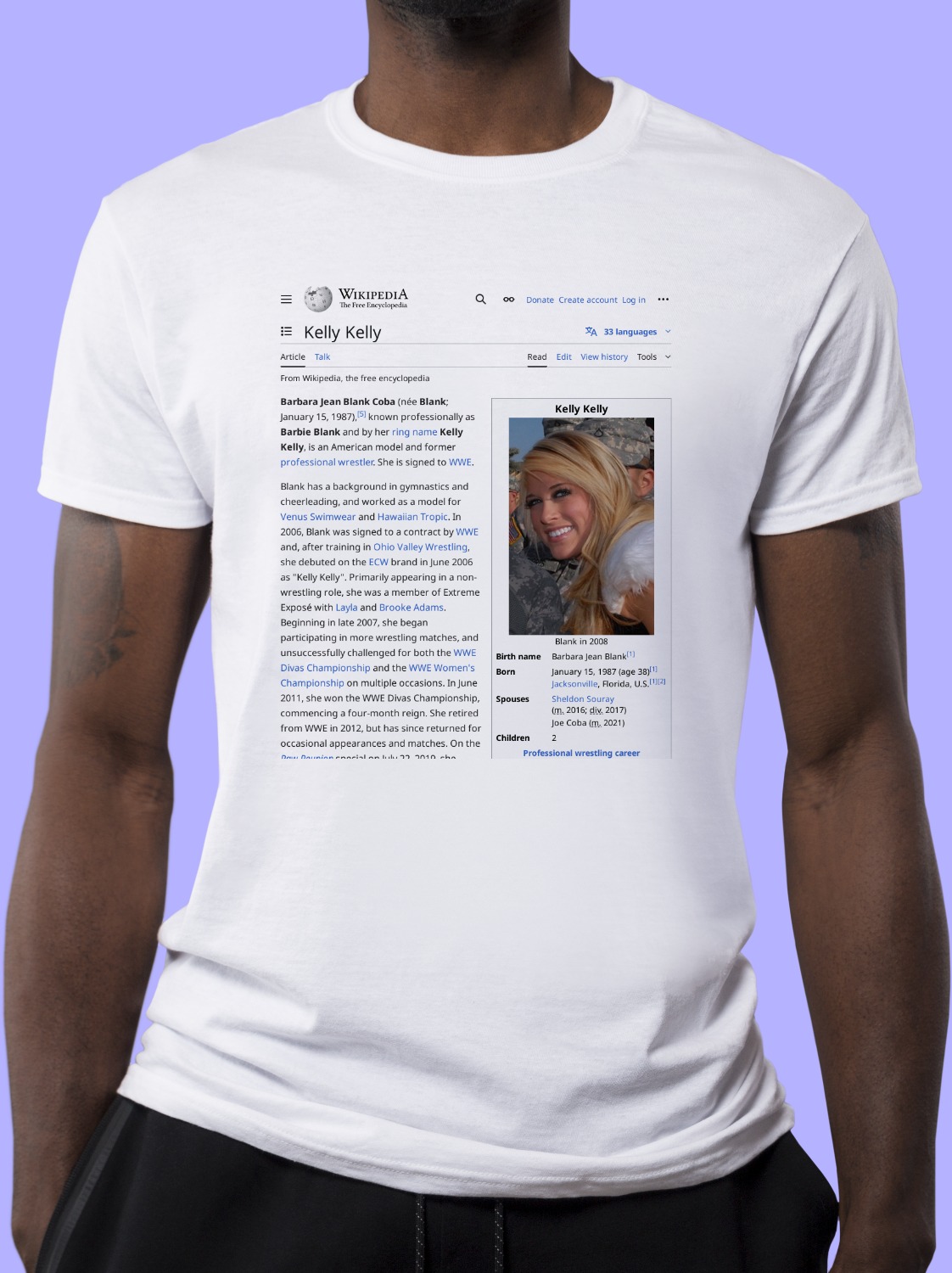 Kelly Kelly Wikipedia T-Shirt