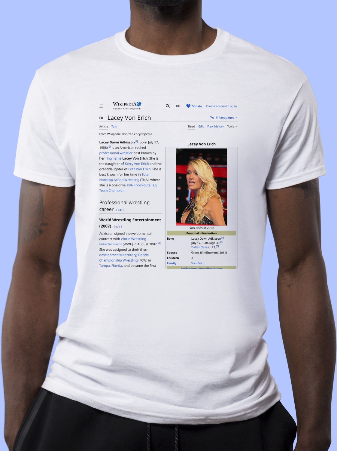 Lacey Von Erich Wikipedia T Shirt Lacey Von Erich Wikipedia T Shirt