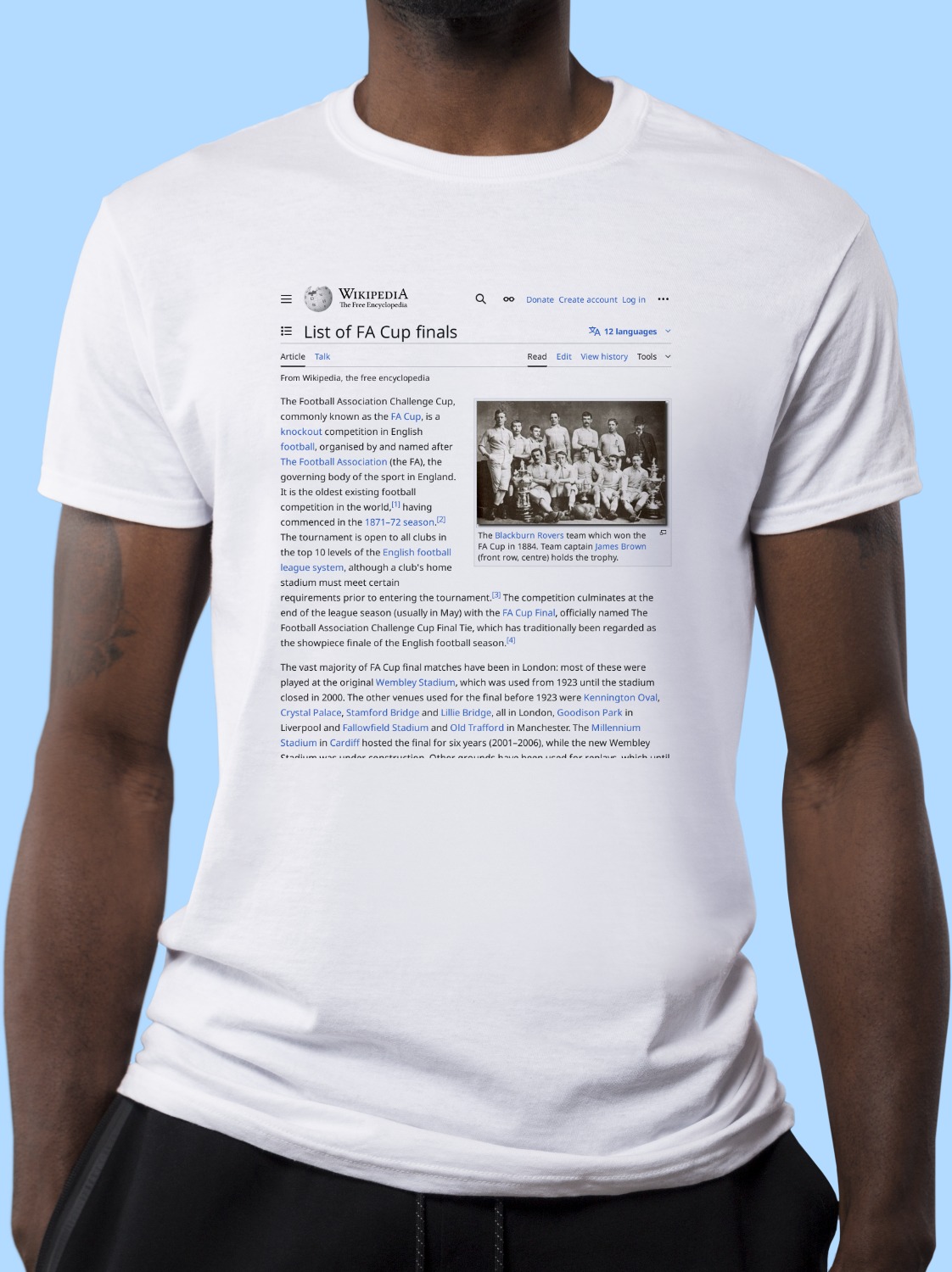 List of FA Cup Finals Wikipedia T-Shirt