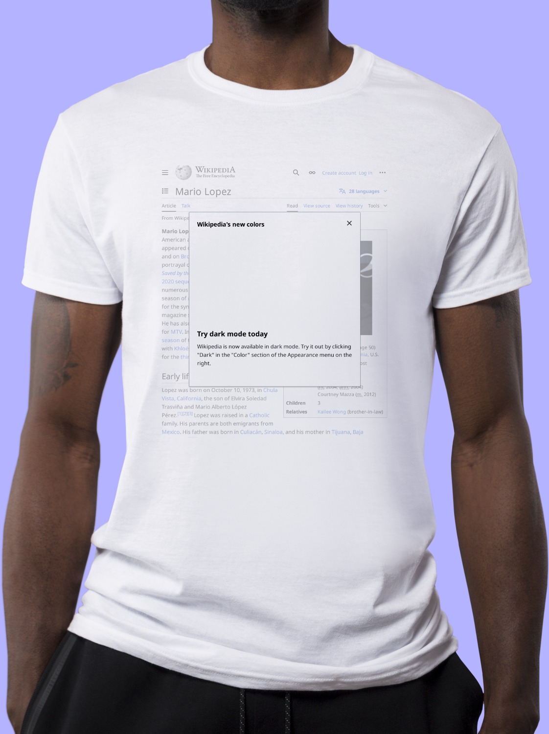 Mario Lopez Wikipedia T Shirt mario-lopez-wikipedia-t-shirt