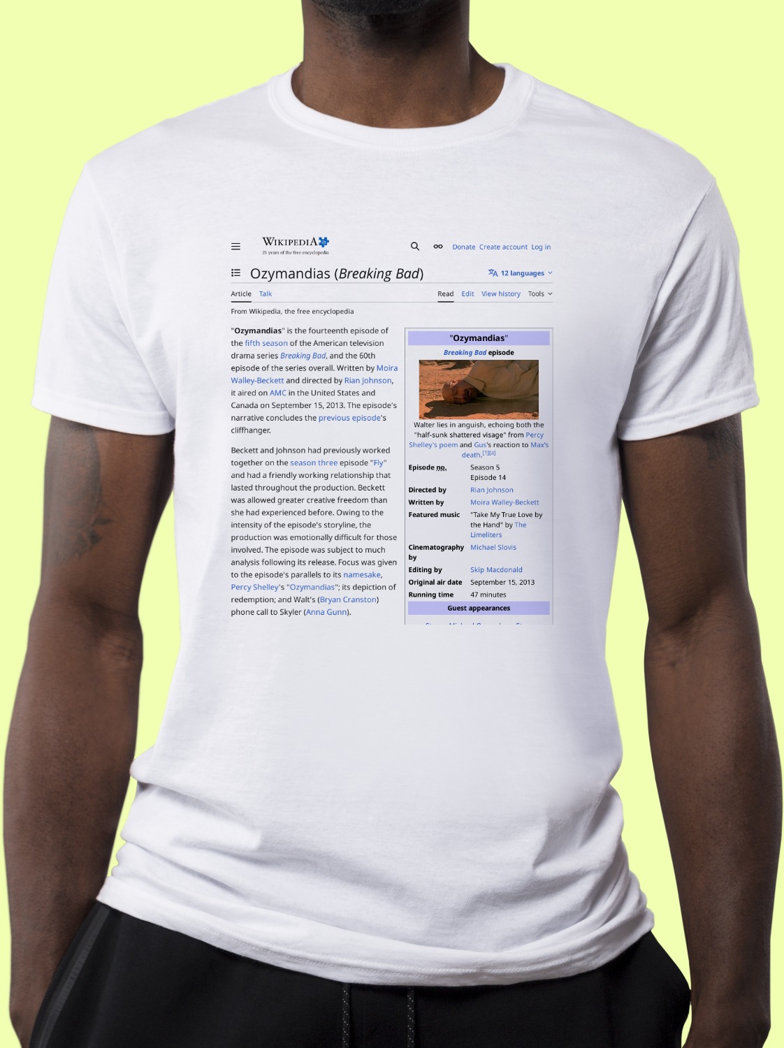 Ozymandias (Breaking Bad) Wikipedia T-Shirt