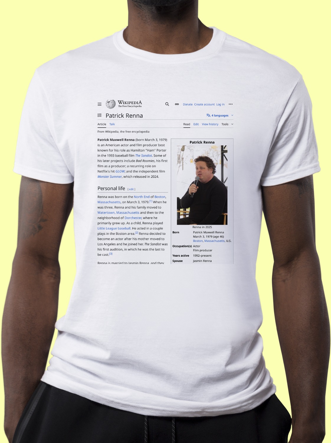 Patrick Renna Wikipedia T-Shirt