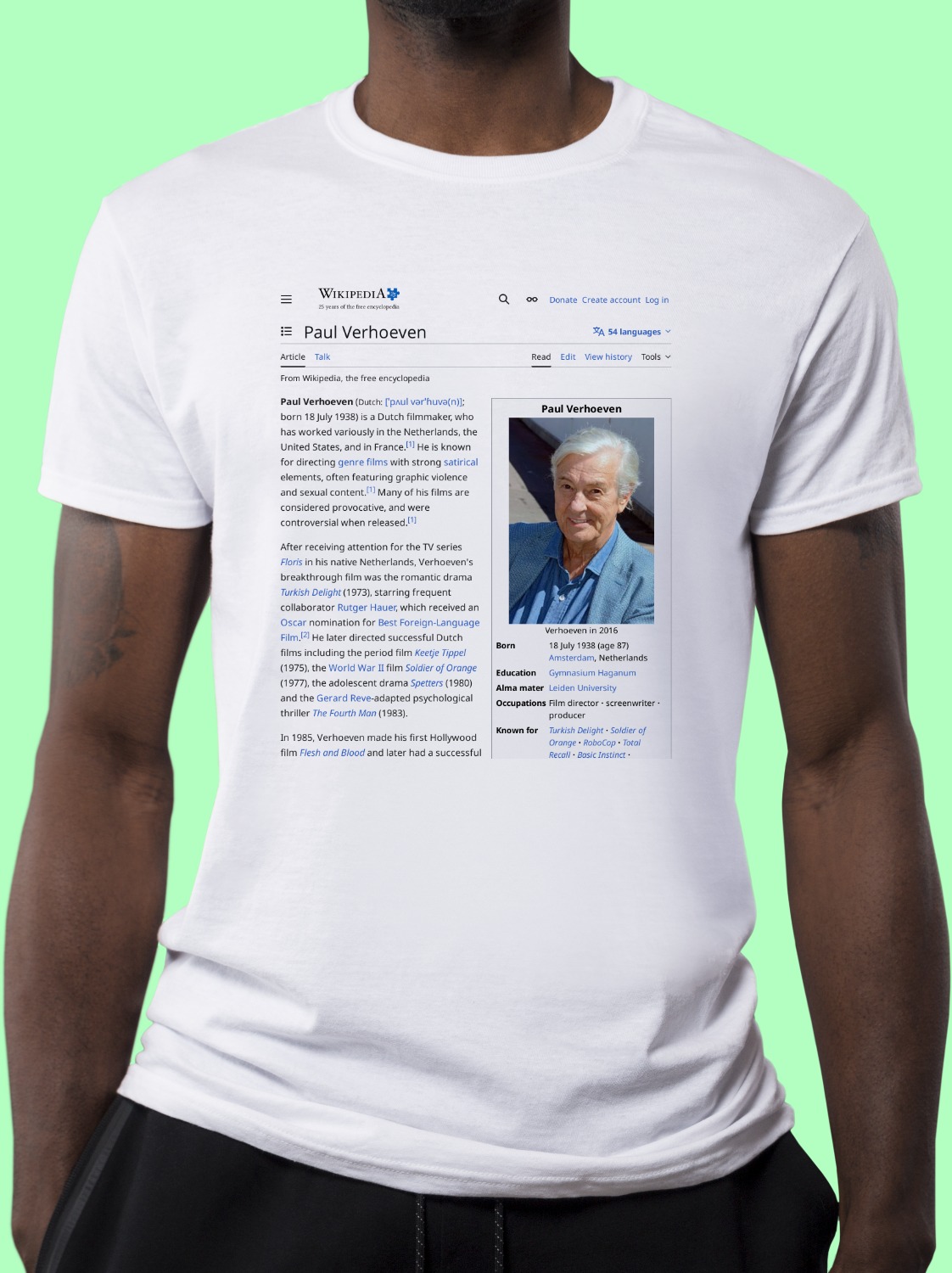 Paul Verhoeven Wikipedia T-Shirt