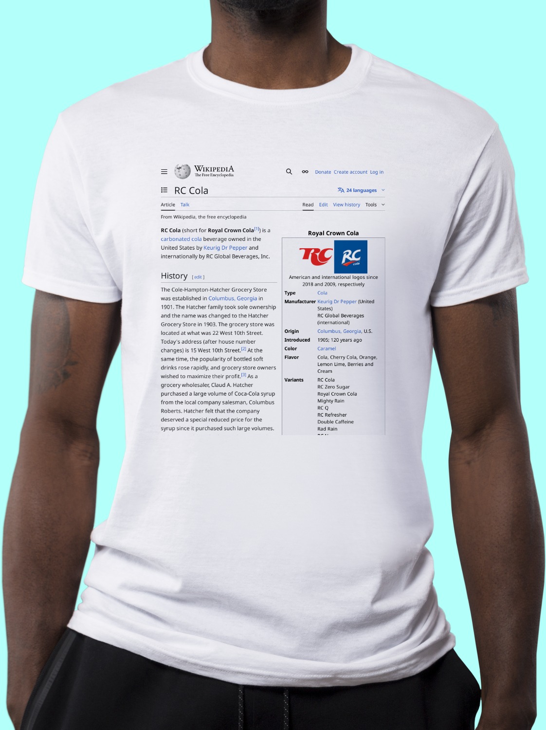 RC Cola Wikipedia T-Shirt