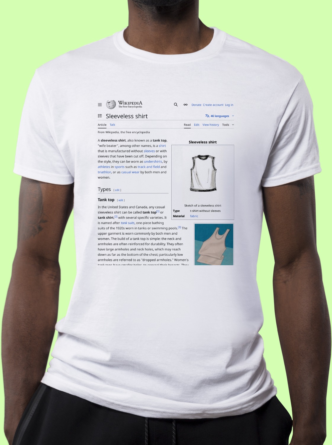 Sleeveless shirt Wikipedia T-Shirt