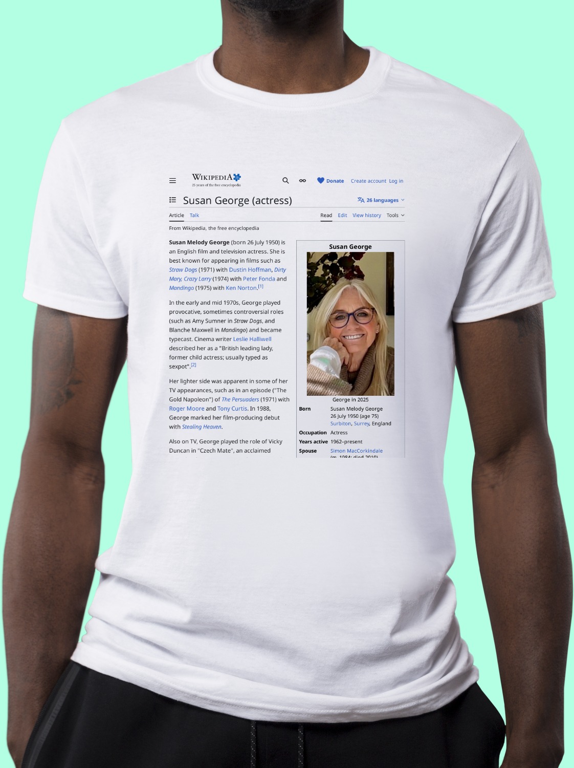 Susan George (actress) Wikipedia T-Shirt