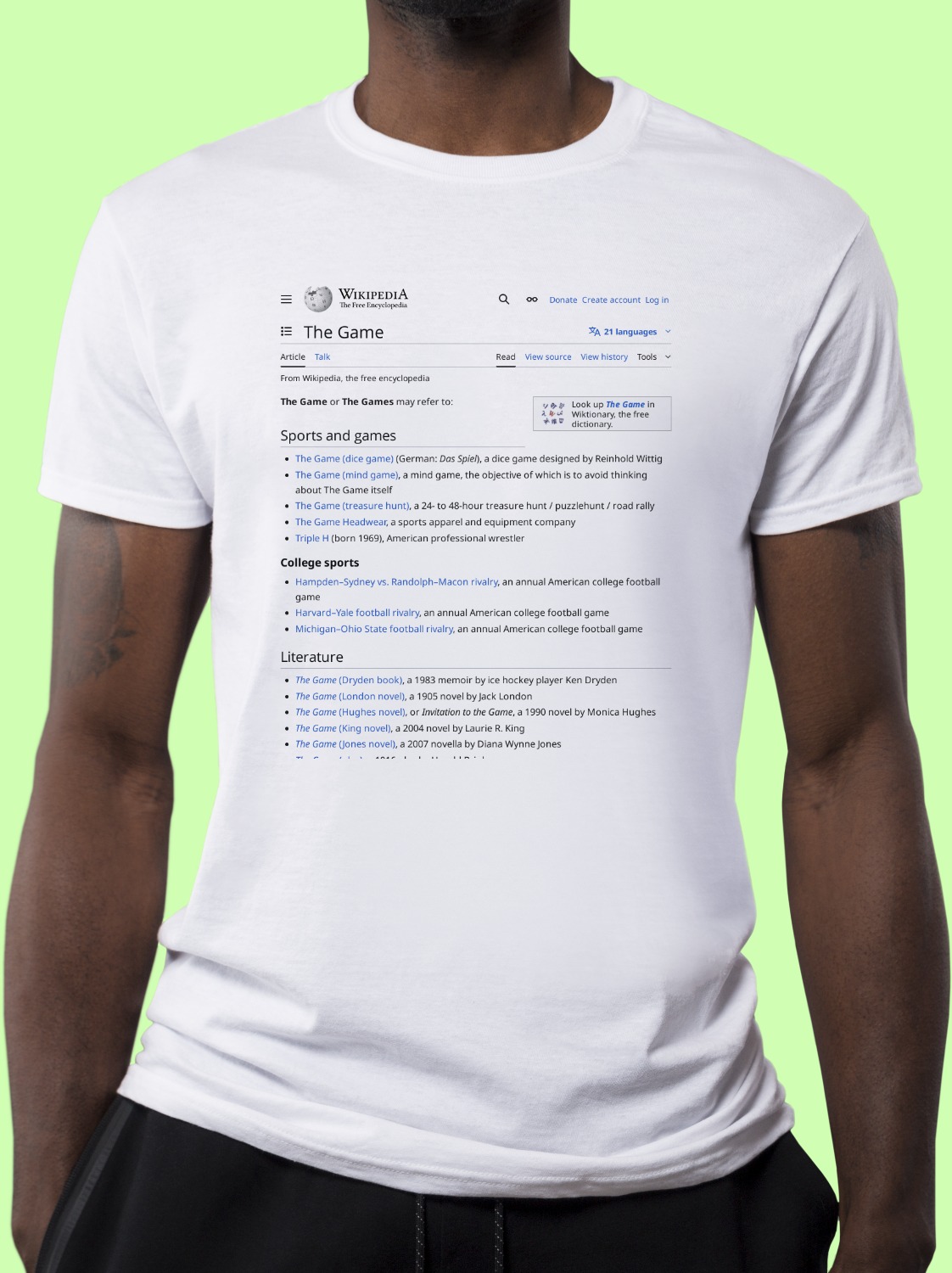 The Game Wikipedia T-Shirt