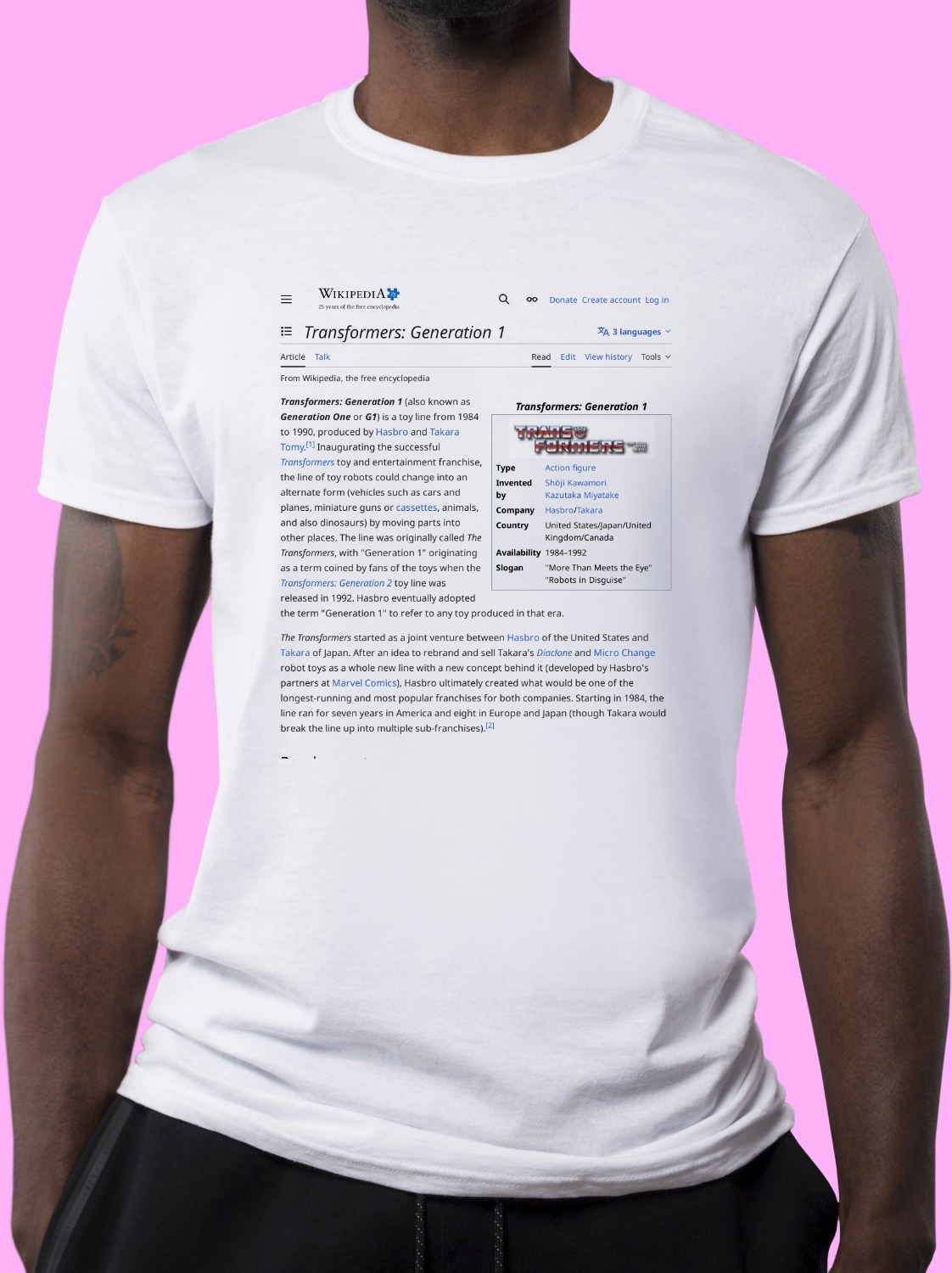 Transformers: Generation 1 Wikipedia T-Shirt