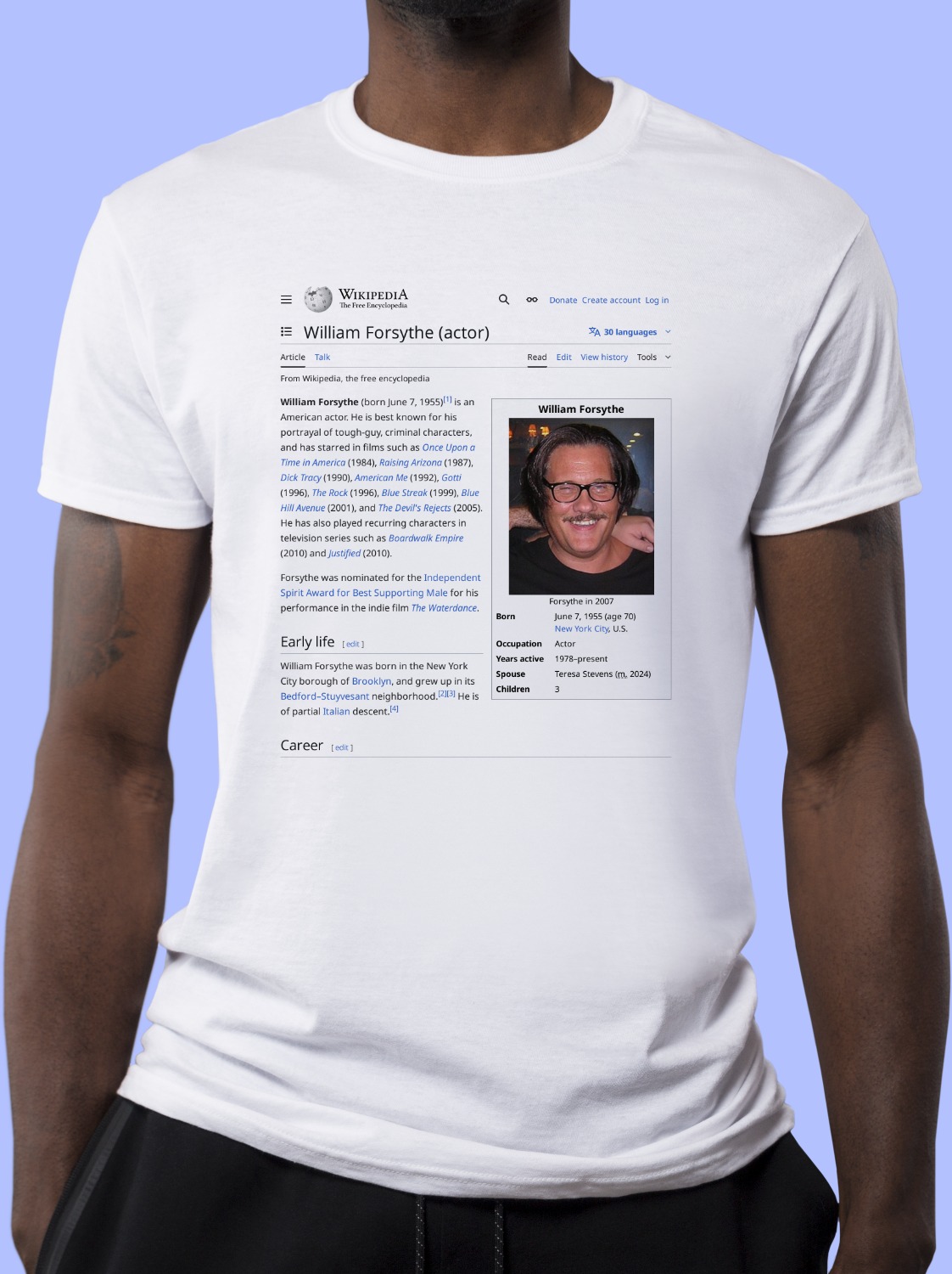 William Forsythe (actor) Wikipedia T-Shirt
